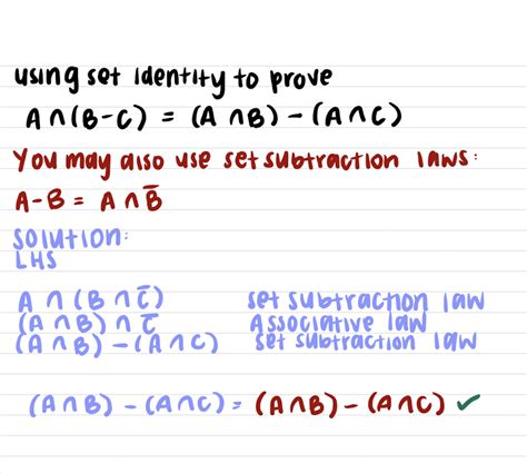 Solved Is This Correct Because Using Set Subtraction