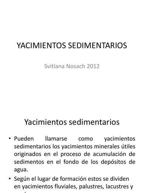Yacimientos Sedimentarios Pdf