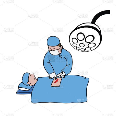 医生外科手术卡通画