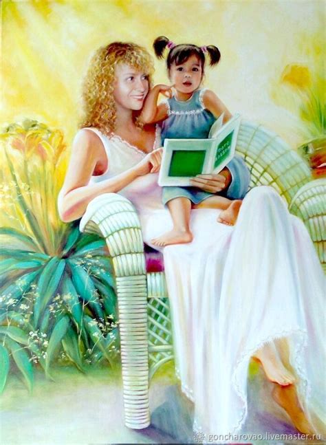 Картина Мать и Дитя маслом на холсте портрет МАТЬ И ДИТЯ