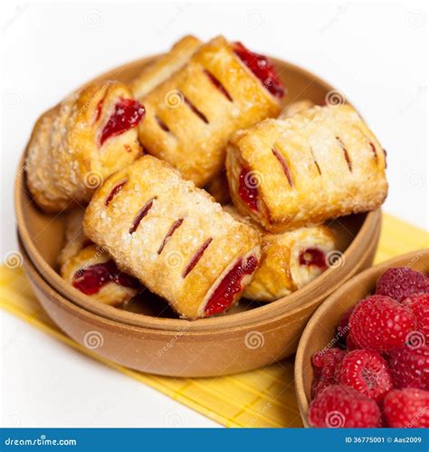 Raspberry Strudel Bites Stock Image Image Of Baked Snack 36775001