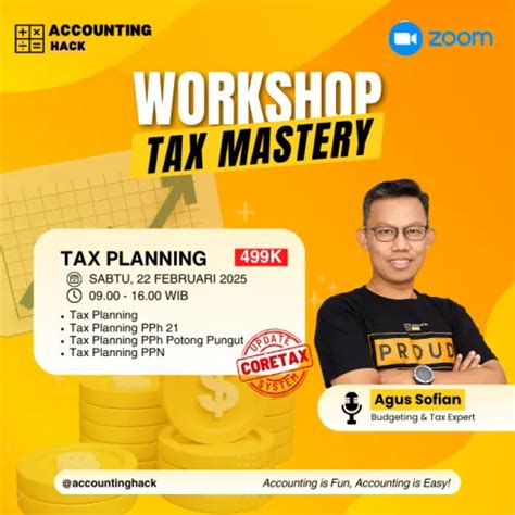 Workshop Tax Planning Tax Mastery 005