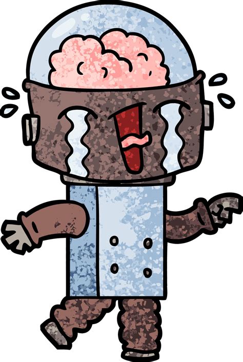Cartoon Crying Robot Pointing 12395881 Vector Art At Vecteezy