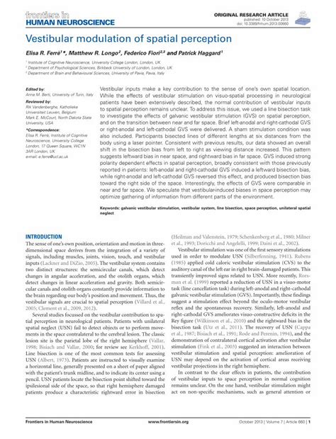 Pdf Vestibular Modulation Of Spatial Perception Dokumen Tips