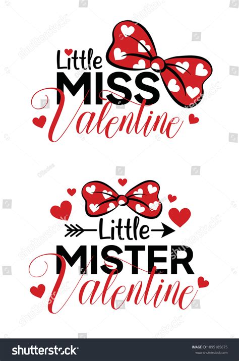 Little Miss Valentine Little Mister Valentine Stock Vector Royalty