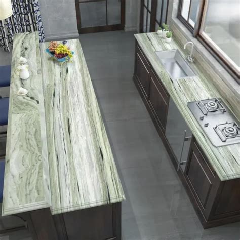 Cloud Green Jade Kitchen Quartz Countertop Natural Raggio Verde Green