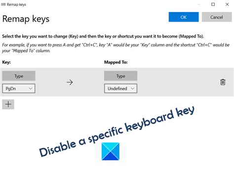 how to disable a specific keyboard key in windows 11 10