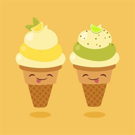 Premium Vector Three Ice Cream Cones With One That Says Ice Cream