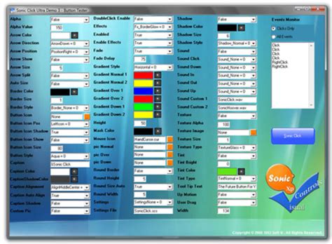 Sonic Click Ultra Button ActiveX Control Development Tools