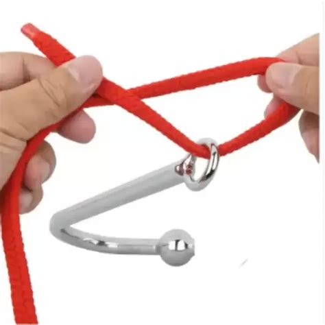 Cotton Rope And Stainless Steel Hook Set Anal Sex Toys