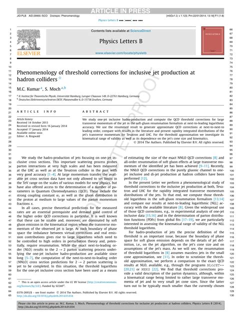 Pdf Phenomenology Of Threshold Corrections For Inclusive Jet Production At Hadron Colliders