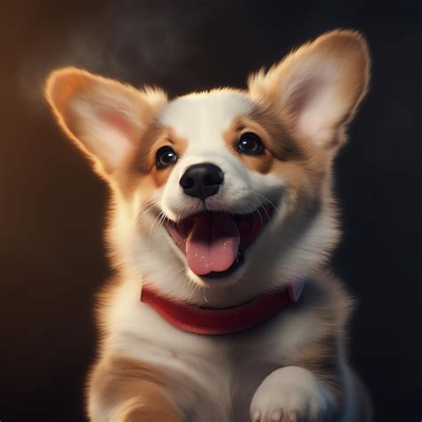 Adorable Corgi Dog Is Smiling Funny Cute Corgi With Flowers And