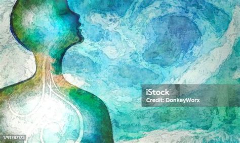 마음 챙김 이완 호흡 개념 자연의 편안한 호흡에 숨을 쉬는 여성과 함께 호흡 운동에 대한 스톡 벡터 아트 및 기타 이미지 호흡 운동 들이마심 젠 스타일 Istock