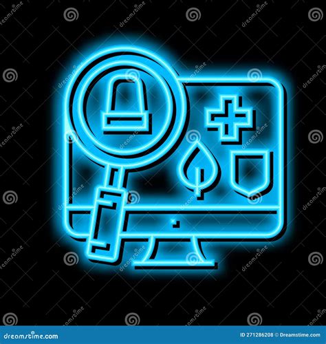 Monitoring And Information Retrieval Neon Glow Icon Illustration Stock Vector Illustration Of