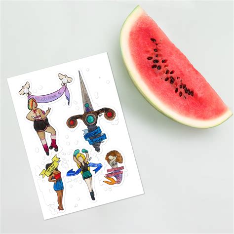 Feminist Pin Up Girls Sticker Sheet Emmy Anastasia Artist