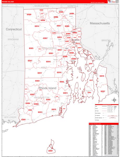Rhode Island Zip Code Map Map