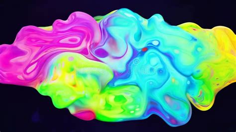 Colorful Glowing Amorphous Blob Floats Against A Dark Backdrop