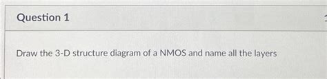 Solved Question 1 Draw The 3 D Structure Diagram Of A NMOS Chegg Com