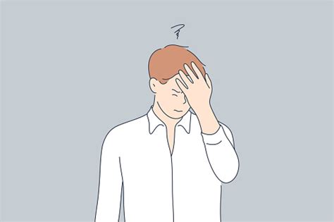 감정 얼굴 표정 좌절 두통 어리석음 개념을 기억하십시오 추억에 대한 스톡 벡터 아트 및 기타 이미지 추억 가공의 인물 남성 Istock