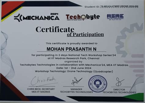 Mohan Prasanth N On Linkedin 🎉 Excited To Share My Latest Achievement 🎉 I Am Thrilled To Announce…