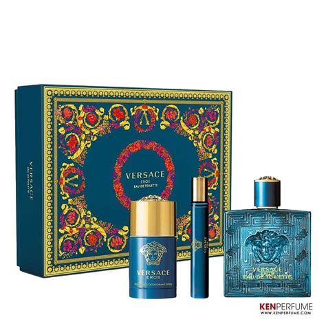 Set Nước Hoa Nam Versace Eros Edt 100ml Lkm 75ml Mini 10ml