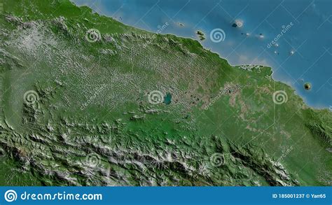 East Sepik Papua New Guinea Outlined Satellite Stock Illustration