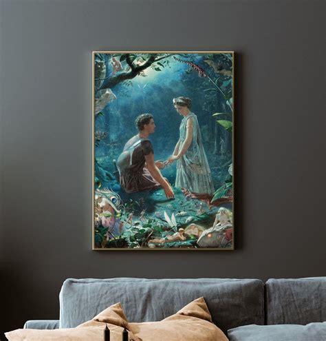 John Simmons Hermia And Lysander 1870 Poster Painting Etsy