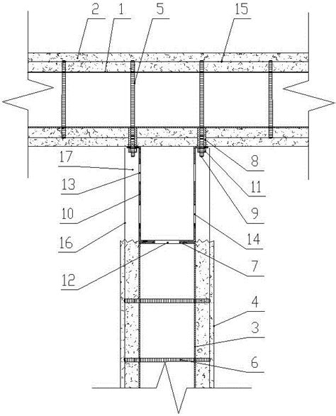 长几字型钢与螺纹套管组合式钢砼组合管t型节点的制作方法