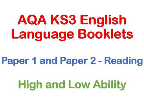 Ks3 Aqa English Language Booklets Teaching Resources