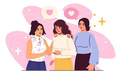 Empathie Vaardigheidsontwikkeling Concept Jonge Meisjes Proberen Haar