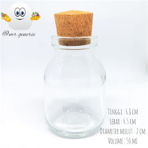 Jual Botol Kaca Mini 50ml Tutup Gabus Botol Charm Bottle Charm