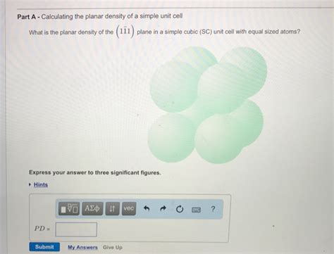 Solved Part A Calculating The Planar Density Of A Simple Chegg