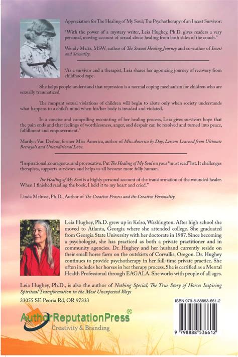 The Healing Of My Soul The Psychotherapy Of An Incest Survivor
