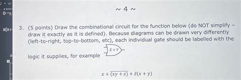 solved ∼4∼3 5 ﻿points ﻿draw the combinational circuit for
