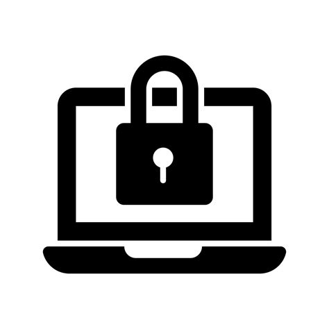 Padlock With Laptop Denoting Vector Of Laptop Security In Modern Style 24149619 Vector Art At