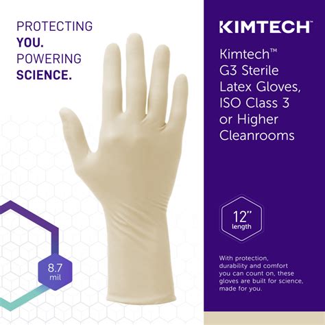Kimtech G3 Sterile Latex Gloves 56847 ISO Class 3 Or Higher