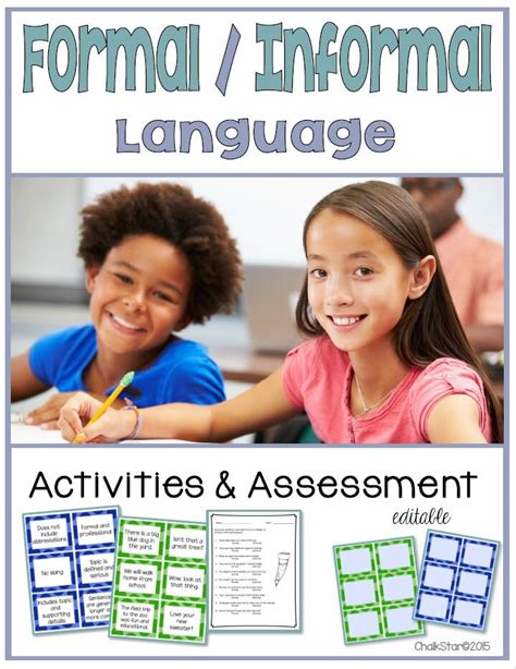 Formal And Informal Language Activities And Assessments Editable