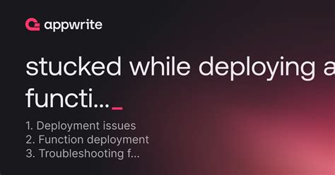 Stucked While Deploying A Function Threads Appwrite