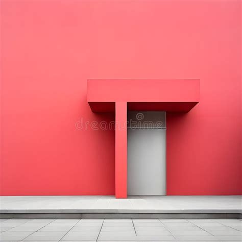 Minimalist Elegance Red Architecture Photography Stock Illustration