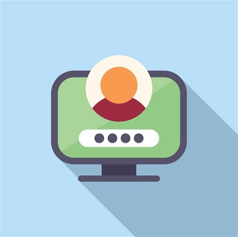 Premium Vector Password Access Data Icon Flat Vector Personal Computer