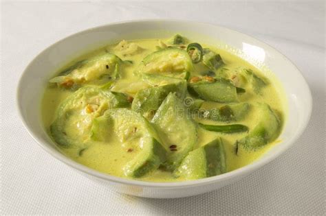 Sri Lankan Style Ridge Gourd Wetakolu Curry Stock Image Image Of