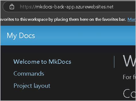 Azure Web App에 Mkdocs 페이지 배포하기 Azure Tech Blog Kr
