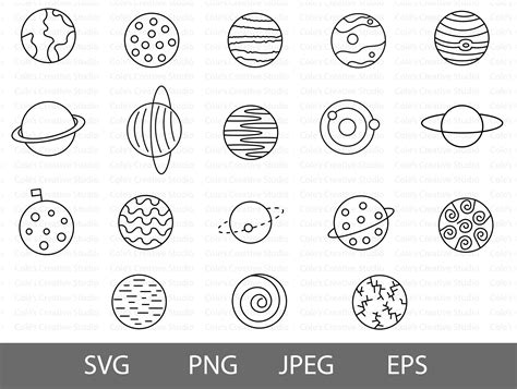 9 Planets Solar System Planets Solar System Clipart Planet Icon