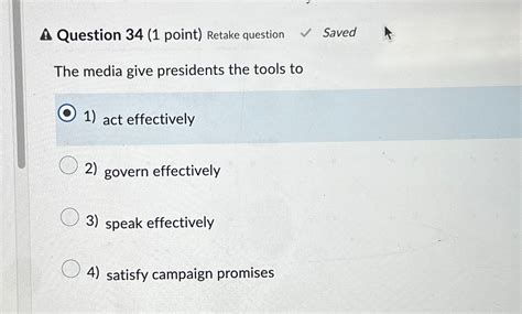 Solved Question 34 1 ﻿point ﻿retake Questionsavedthe Media