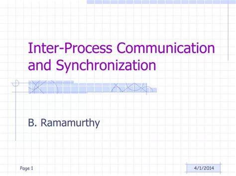 Ppt Inter Process Communication And Synchronization Powerpoint