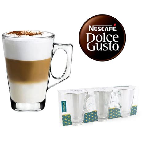 Conjunto Canecas Vidro Dolce Gusto Copo Xícara Para Cappuccino Café