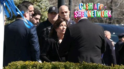 Nancy Hochul Ran Out Of Fallen Hero Police Officer Johnathan Diller Wake By Nypd Youtube
