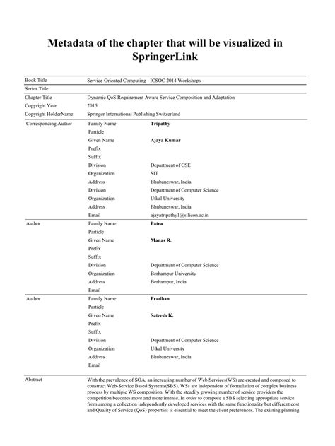 Pdf Dynamic Qos Requirement Aware Service Composition And Adaptation