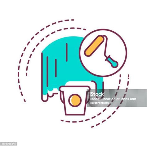 내부 페인팅 색상 선 아이콘입니다 벽과 천장 그림입니다 핸디맨 서비스 웹 페이지 모바일 앱 프로모션에 대한 픽토그램 Ui Ux Gui 디자인 요소입니다 편집 가능한