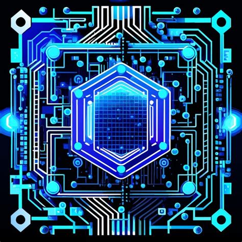 Premium Vector Square Frame Blue Circuit Board Cyber Circuit Digital